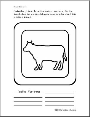 Coloring Worksheet: Natural Resource – Livestock – Abcteach