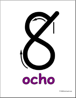 Spanish: SeÃ’ales – NË™meros: Ocho (primaria) – Abcteach