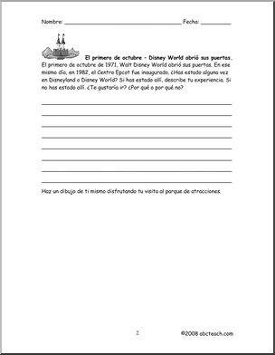 Spanish: Diario para Octubre (elementaria/secundaria) – Abcteach