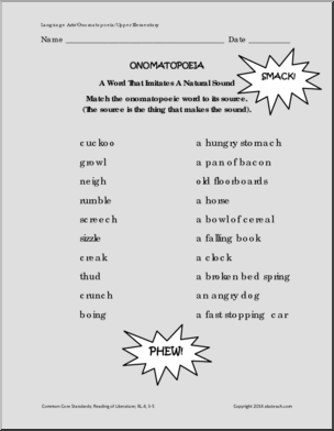 Onomatopoeia (grades 3-5) Writing Activity – Abcteach