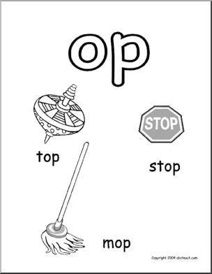 Word Family – OP words (blackline) Poster – Abcteach