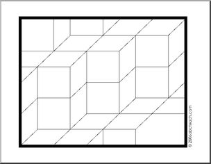 Coloring Page: Op Art- Up and Down Cubes – Abcteach