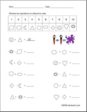 French: Math–Les maths dans la gamelle – Abcteach