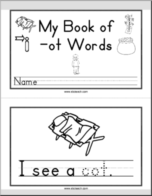 CVC – My Book of -ot Words – Abcteach