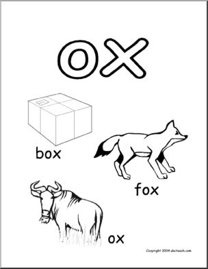 Word Family – OX words (blackline) Poster – Abcteach