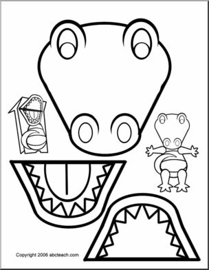 Paper Bag Puppet: Animals- Alligator – Abcteach