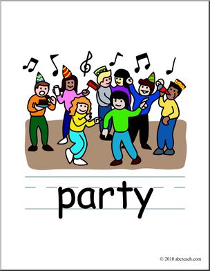 Clip Art: Basic Words: Party Color (poster) – Abcteach