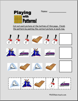 Worksheet: Winter Patterns (pre-k) – Abcteach