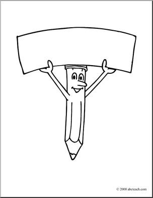 Clip Art: Pencil 05 B&W – Abcteach