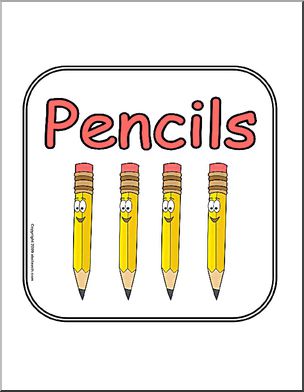 Sign: Pencils – Abcteach