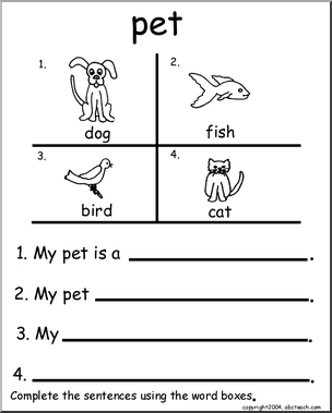 Beginning Writing Practice, Set 14 (pet) – Abcteach
