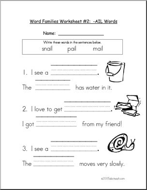 -ALL Word Family Worksheet – Abcteach