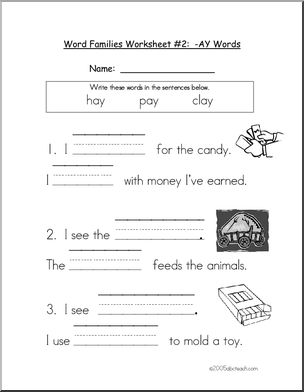 -AY Word Family Worksheet – Abcteach