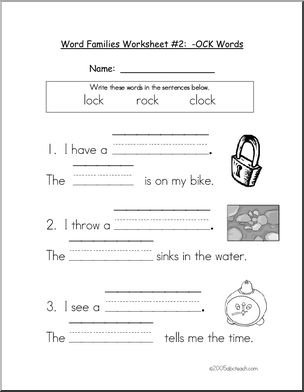 Word Family – ock words Worksheet – Abcteach