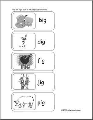 Word Family – ig words Flashcards – Abcteach