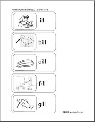 Word Family – ill words Flashcards – Abcteach