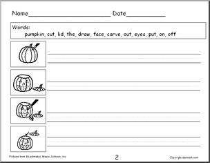 Worksheet: Halloween Sentences (pre-k/primary) – Abcteach
