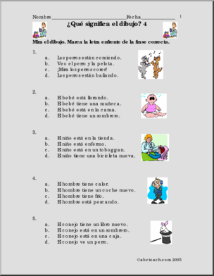 Spanish: Frases y dibujos (4) – Abcteach