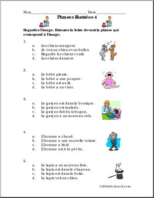 French: Phrases illustrÃˆes 4 – Abcteach