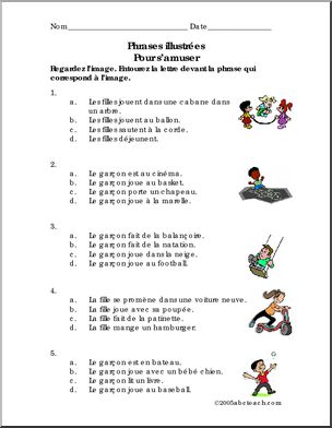 French: Phrases illustrÃˆes 1 – Abcteach