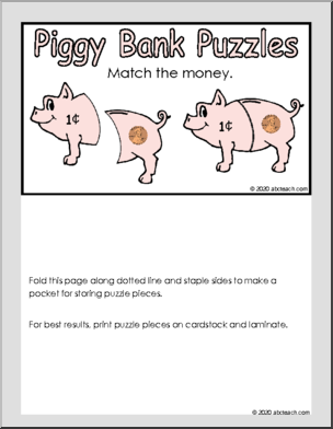 Piggy Bank Money Puzzles (color) – Abcteach