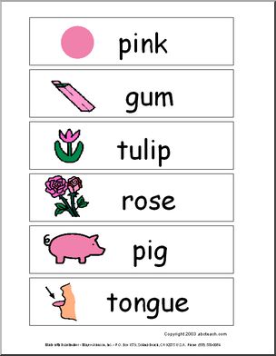 Word Wall: The Color Pink – Abcteach