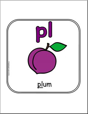 Consonant Blend Pl – Plum (color) (primary) Sign – Abcteach