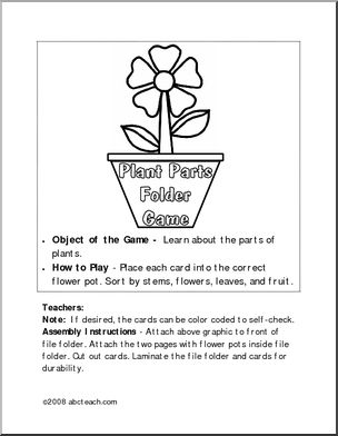 Sorting Game: Plant Parts (b/w) – Abcteach