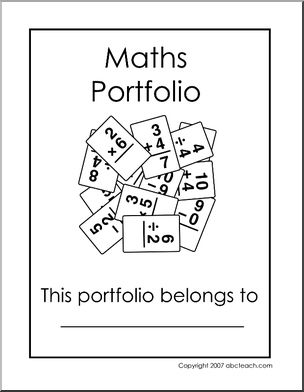 Portfolio Cover: Maths (Australian version) b&w – Abcteach