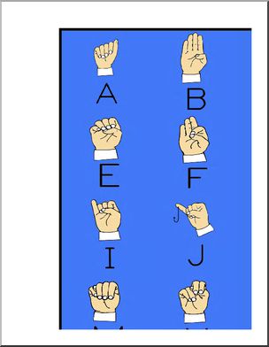 Large Poster: ASL Fingerspelling Alphabet (color) – Abcteach