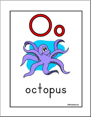 Poster: Oo – Manuscript (ZB-Style Font) – Abcteach