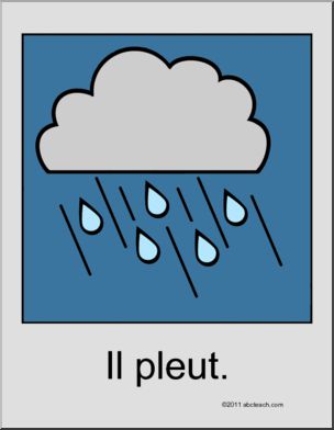 French: Affiche: le temps-pleut – Abcteach