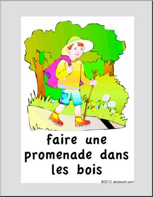 French: Affiche, Ã¬faire une promenade dans les bois” – Abcteach