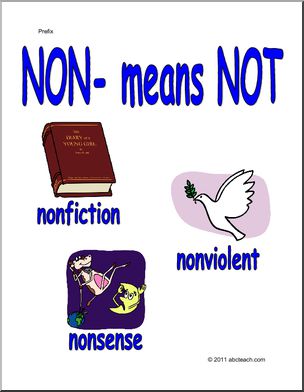 Prefix Non (color) (primary) Poster – Abcteach