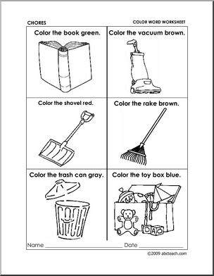 Chores Theme Worksheet – Abcteach