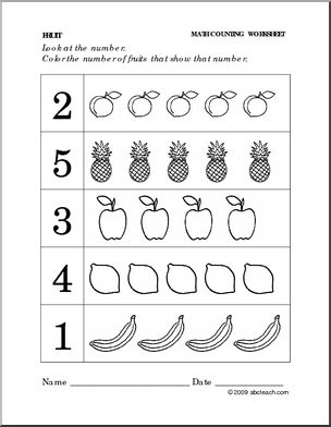 Worksheet: Fruit – Match Pictures to Words (preschool/primary) – Abcteach