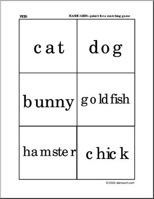 Matching: Pet Words (preschool/primary) – Abcteach