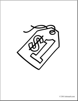 Clip Art: Basic Words: Price (coloring page) – Abcteach
