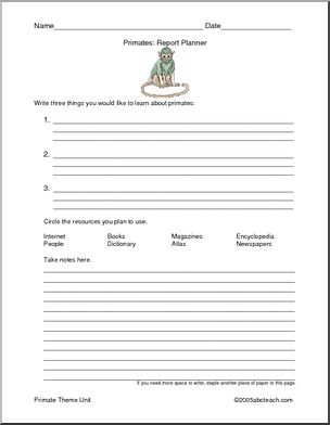 Research and Report: Primates – Abcteach