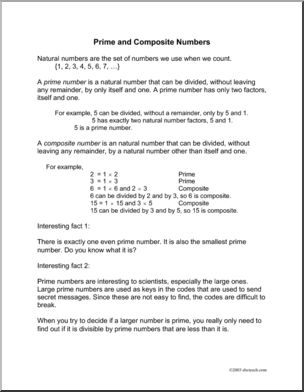 Math Rules: Prime and Composite Numbers (upper elem/middle) – Abcteach