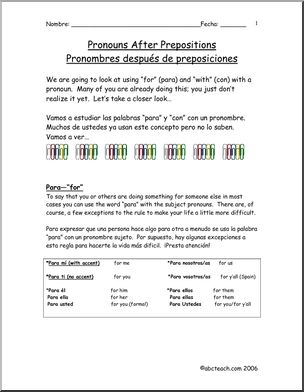 Preposiciones/Prepositions – Abcteach