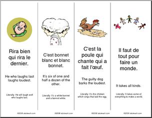 French: Bookmarks – proverbs 1 – Abcteach