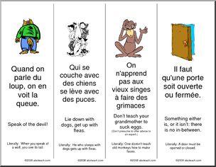 French: Bookmarks – proverbs 1 – Abcteach
