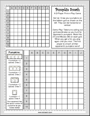 Pumpkin Smash – a 2-player Print-n-Play Game – Abcteach