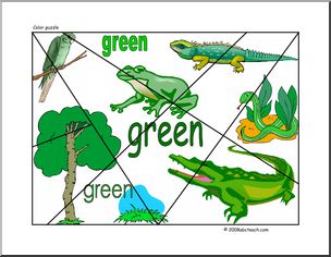 Puzzle: Color – Green – Abcteach