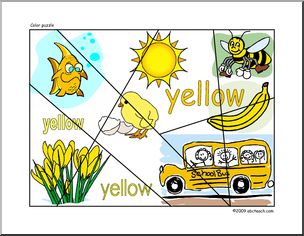 Puzzle: Color – Yellow – Abcteach