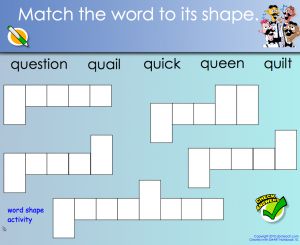 Interactive: Notebook: Phonics: Letter “Q” (Word Shape) – Abcteach