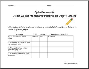 Objeto Directo/Direct Object – Abcteach