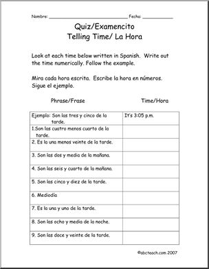 La Hora/Time – Abcteach
