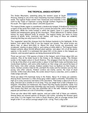 Worksheet: South American Geography (upper elem/middle) – Abcteach